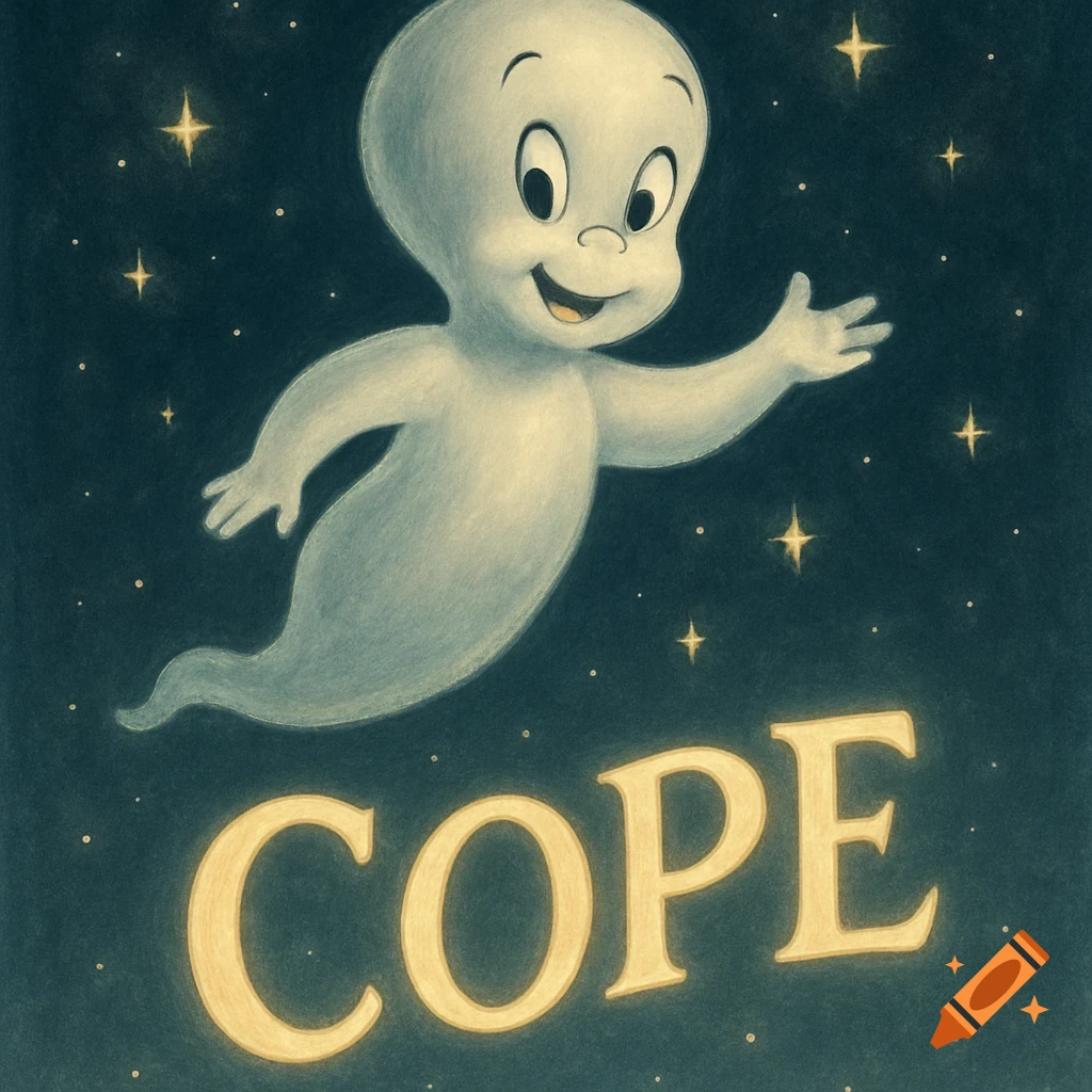 Casper the Friendly Ghost floats in a starry night sky above the ...