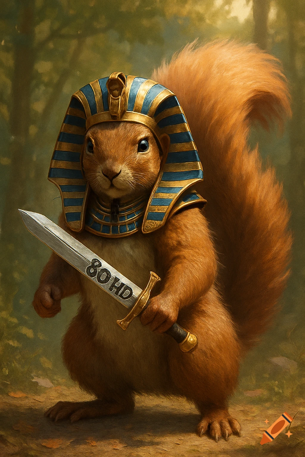 Neil deGrasse Tyson riding a giant squirrel through an autumn forest ...