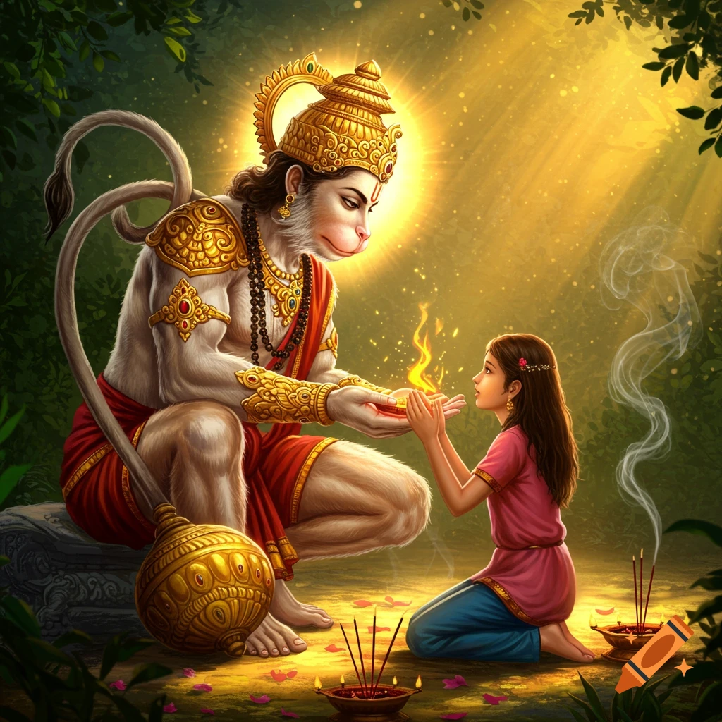 Illustration of Lord Ram, Sita, Lakshman, and Hanuman in Ramayana ...