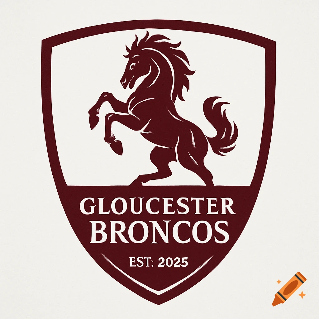 A brown shield logo with a rearing horse above the text 'GLOUCESTER ...