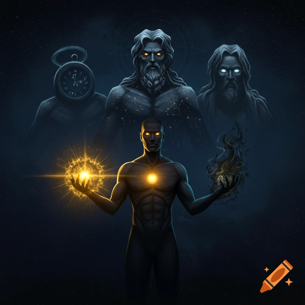 Abstract representation of a philosophical syllogism on Craiyon