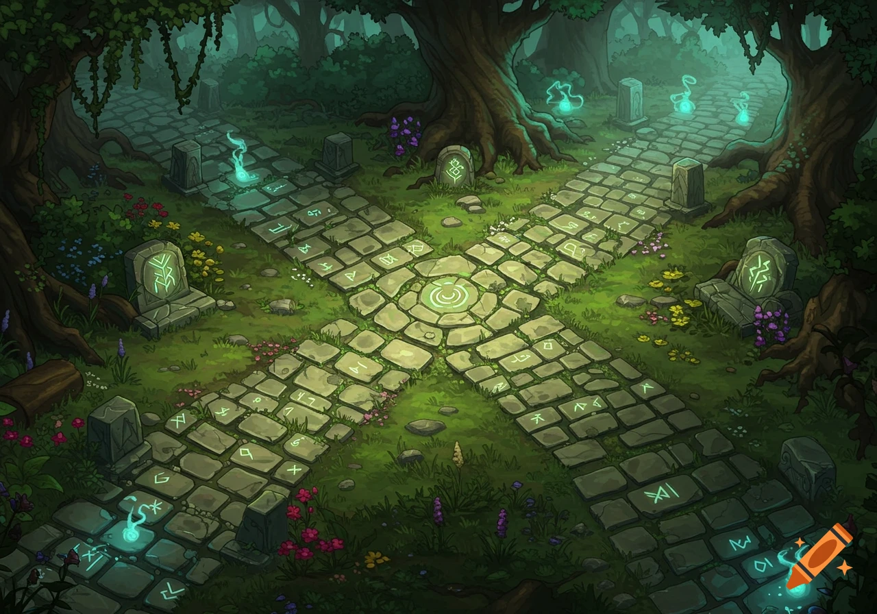 Isometric fantasy battle map of a dark, damp underground sewer with ...