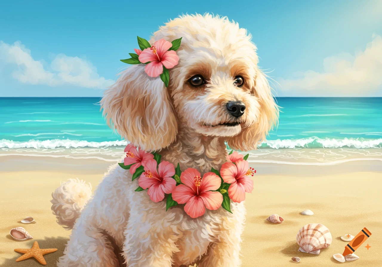 A happy French Bulldog with a shiny blue and green mermaid tail sits on ...