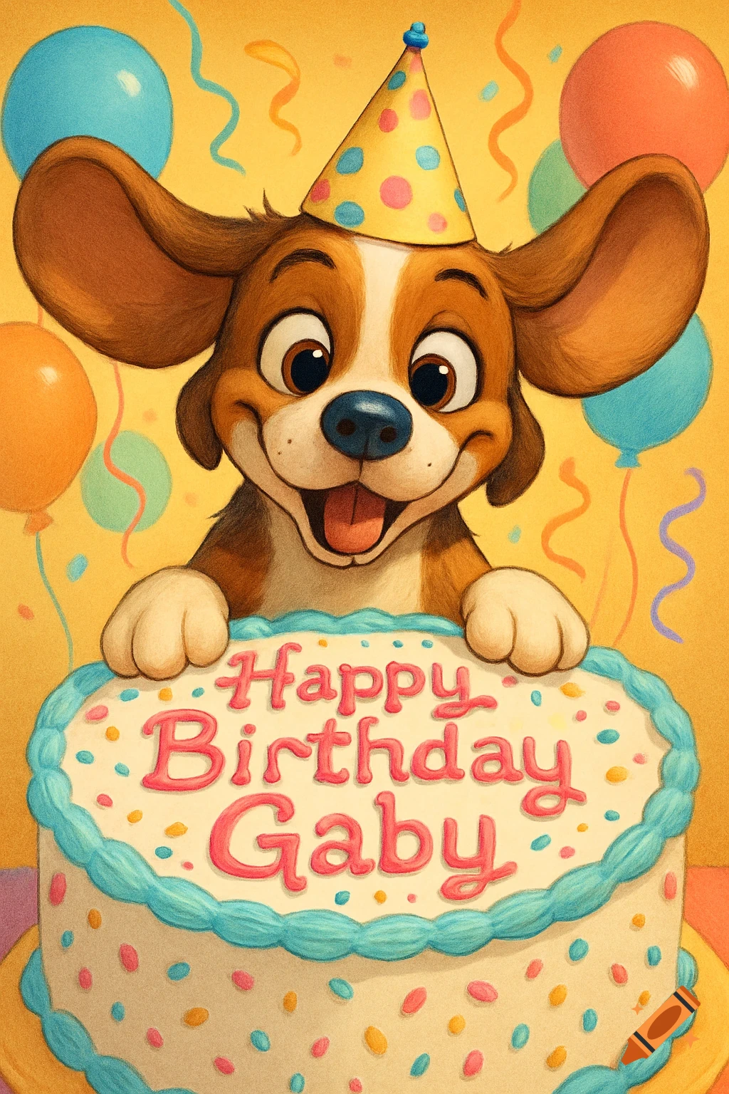 Cute watercolor cartoon goose wearing a party hat, holding a birthday ...