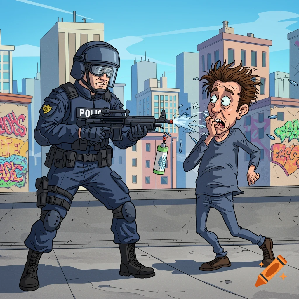 Two cartoon characters: one in a grey balaclava and the other in an ...