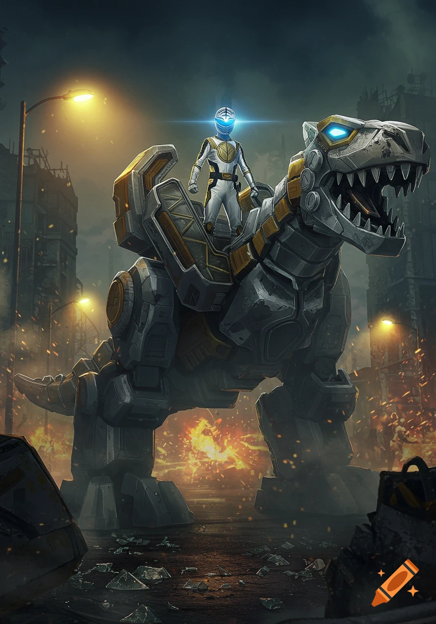 A snarling junk wolf monster made of rusty metal and broken kitchen ...