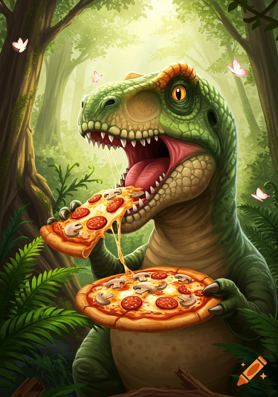 Vibrant cartoon dinosaur in researcher hat and glasses with magnifying ...