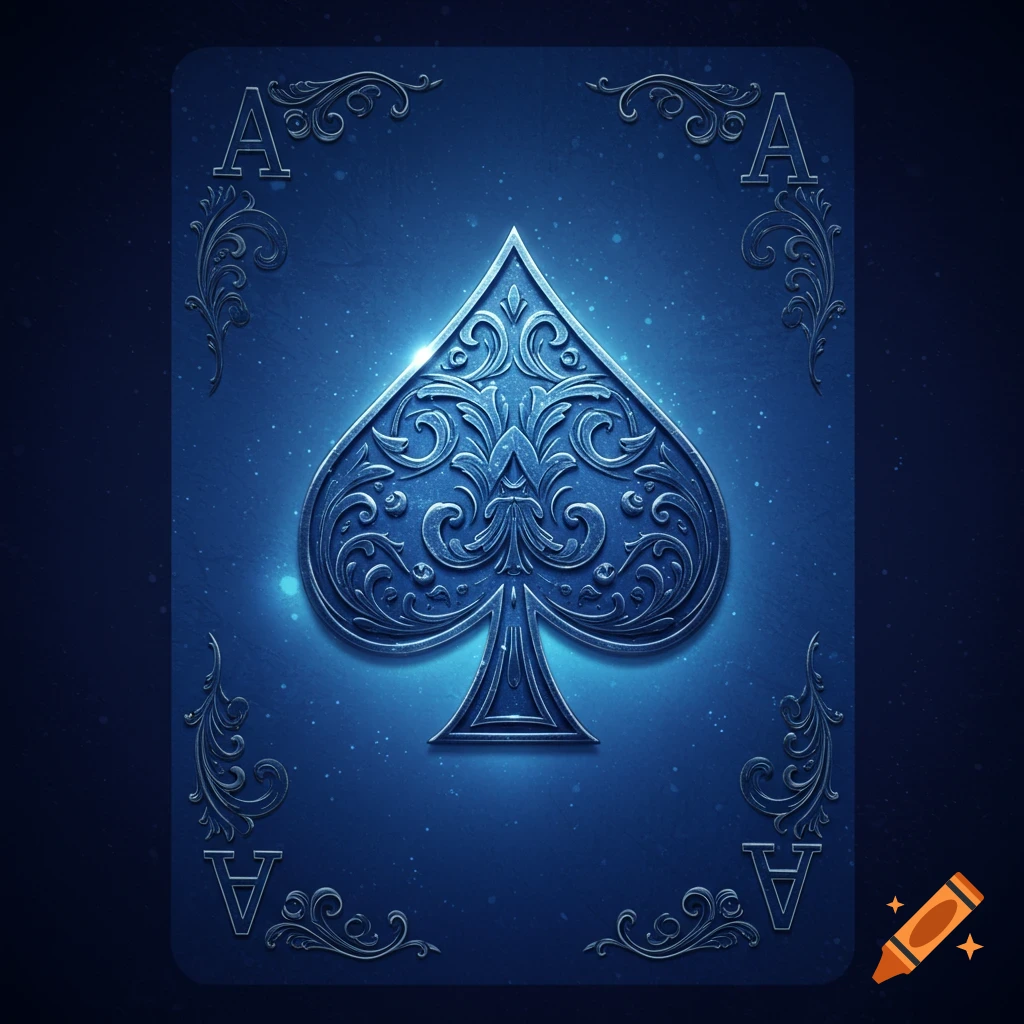 An illustrated ace of spades playing card features a whimsical jester ...