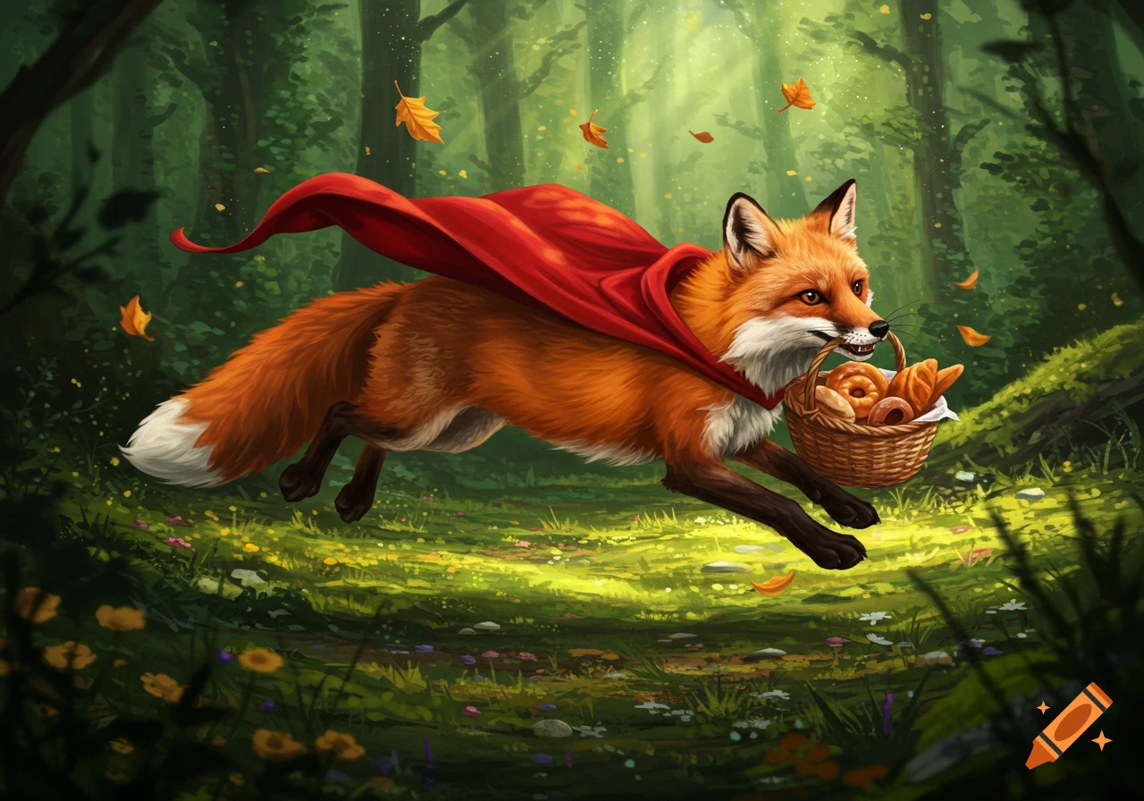 A cute red panda archer in a green cloak walks on a stone path through ...