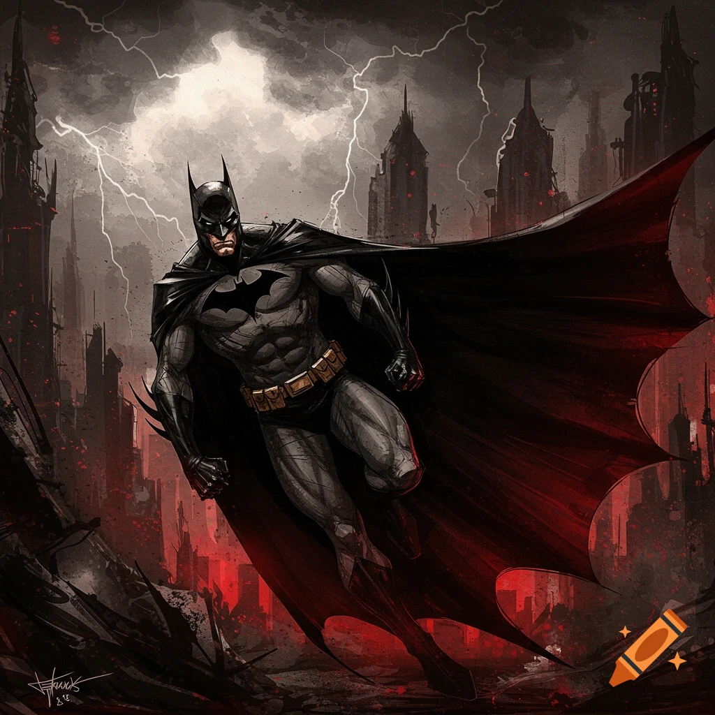 A movie poster art of Batman villains: Joker, Riddler, Catwoman, and ...