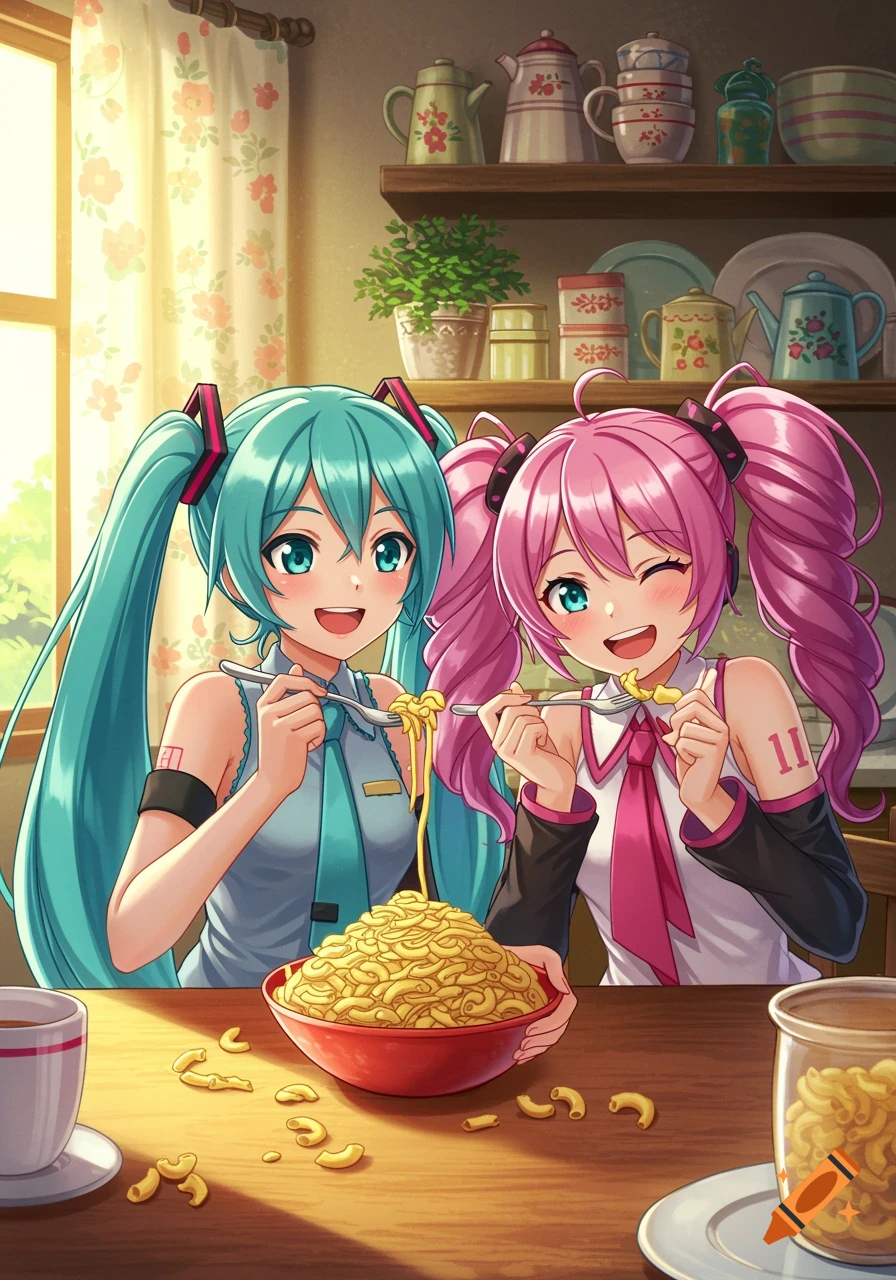 Anime girls Hatsune Miku and Monika kissing in a field of grass and ...
