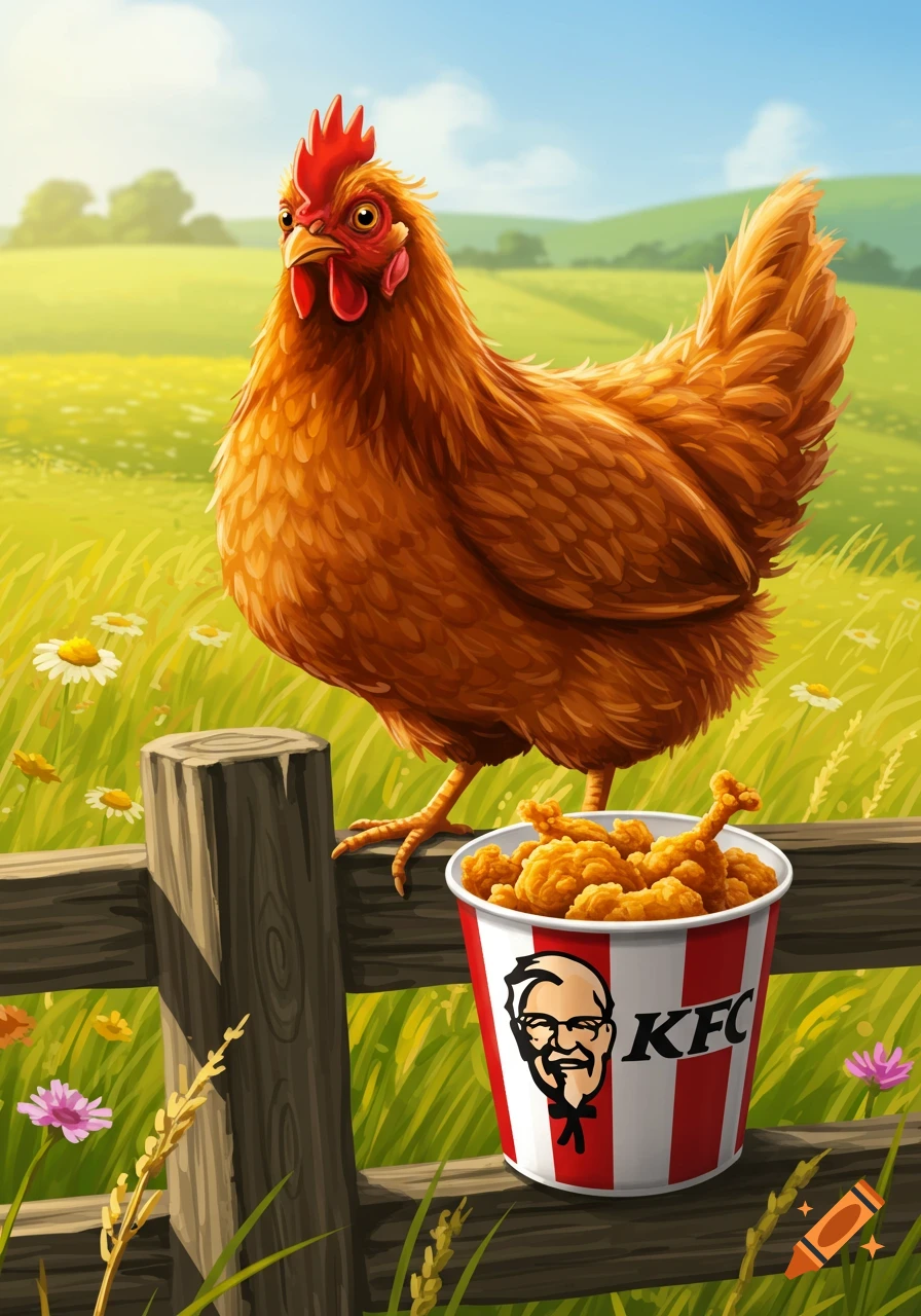 An illustration of a Black man eating watermelon and fried chicken ...