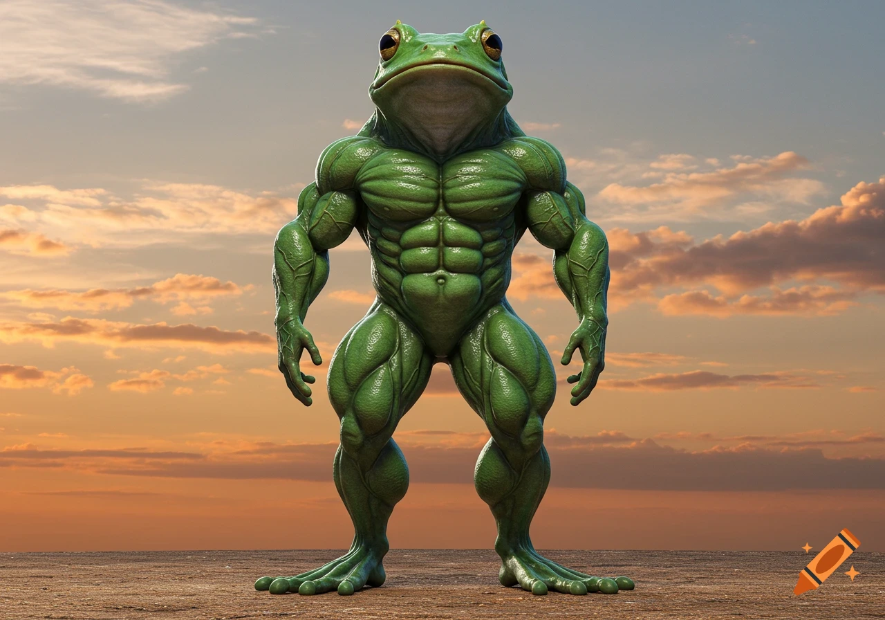 A buff Brian the dog from Family Guy stands on a neon-lit city street ...