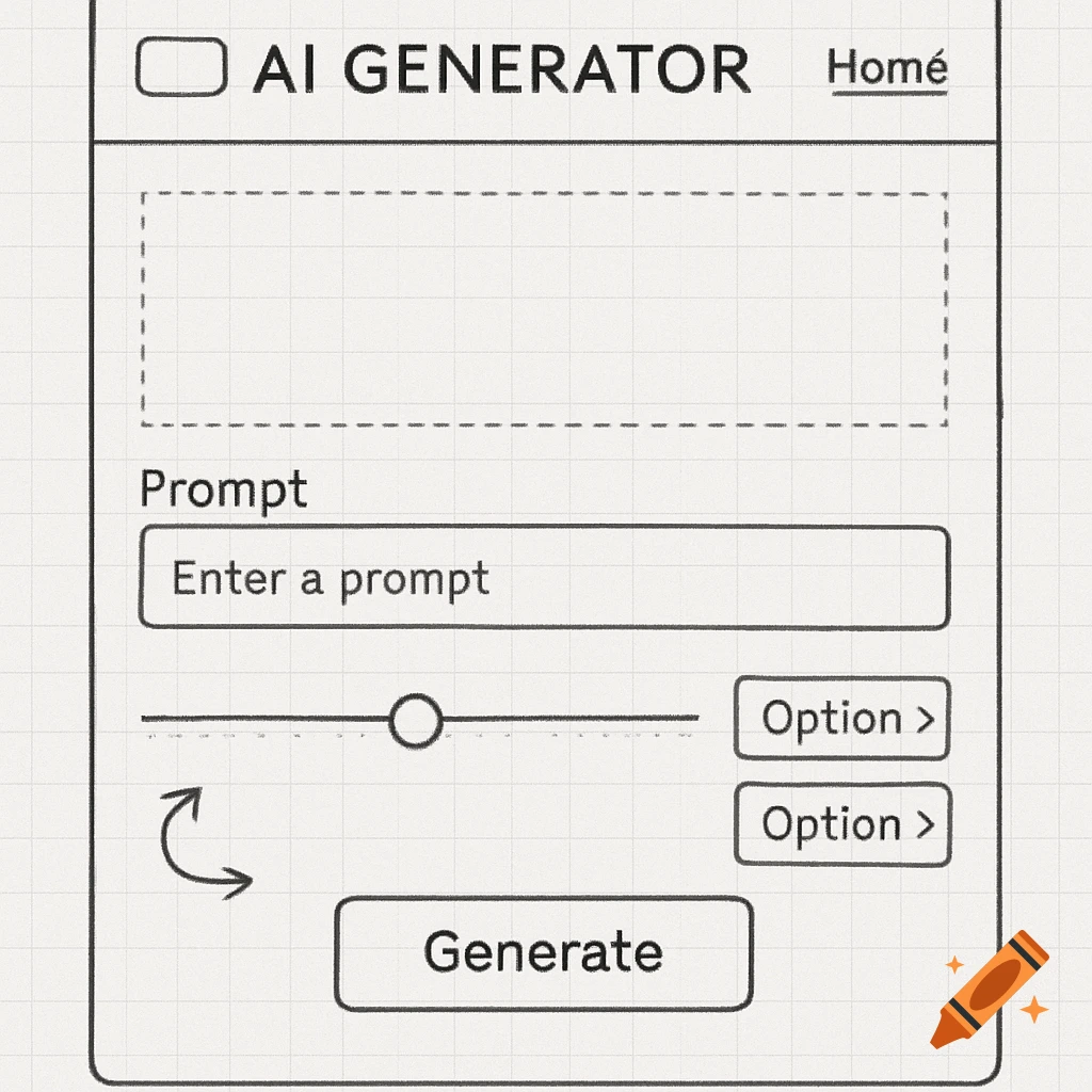 User Interface images created on Craiyon