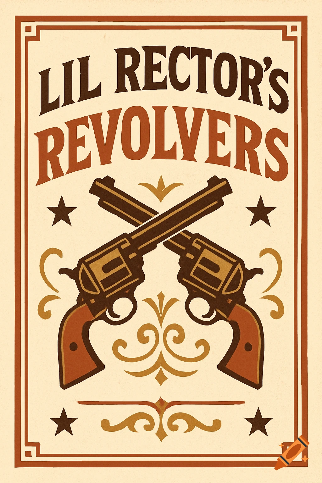 Vintage Wild West style poster advertising 'Lil Rector's Revolvers ...