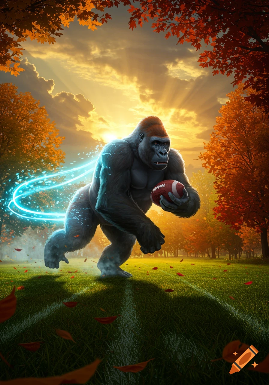 A powerful gorilla wearing a combat helmet with an ace of spades ...