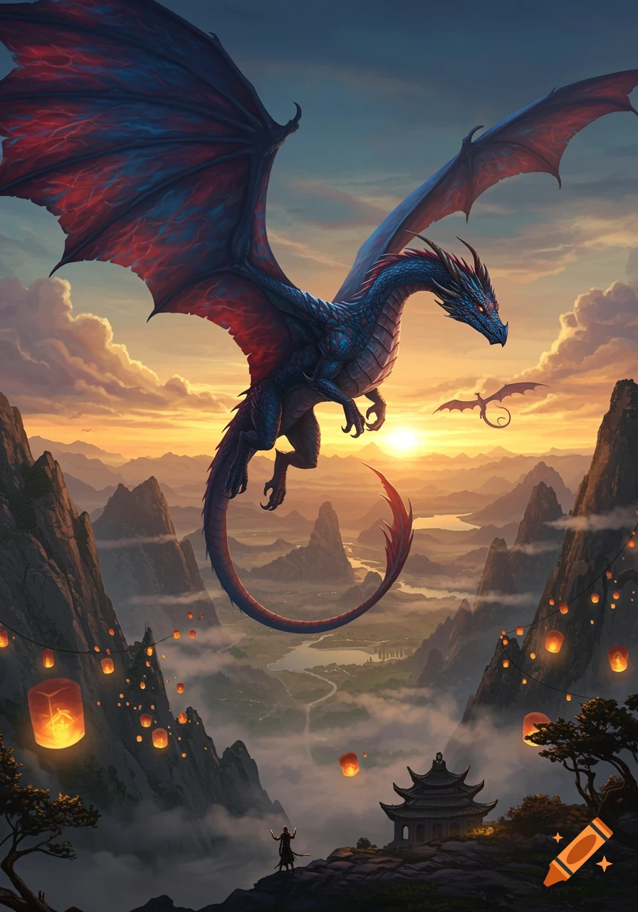 Flying Dragons created on Craiyon