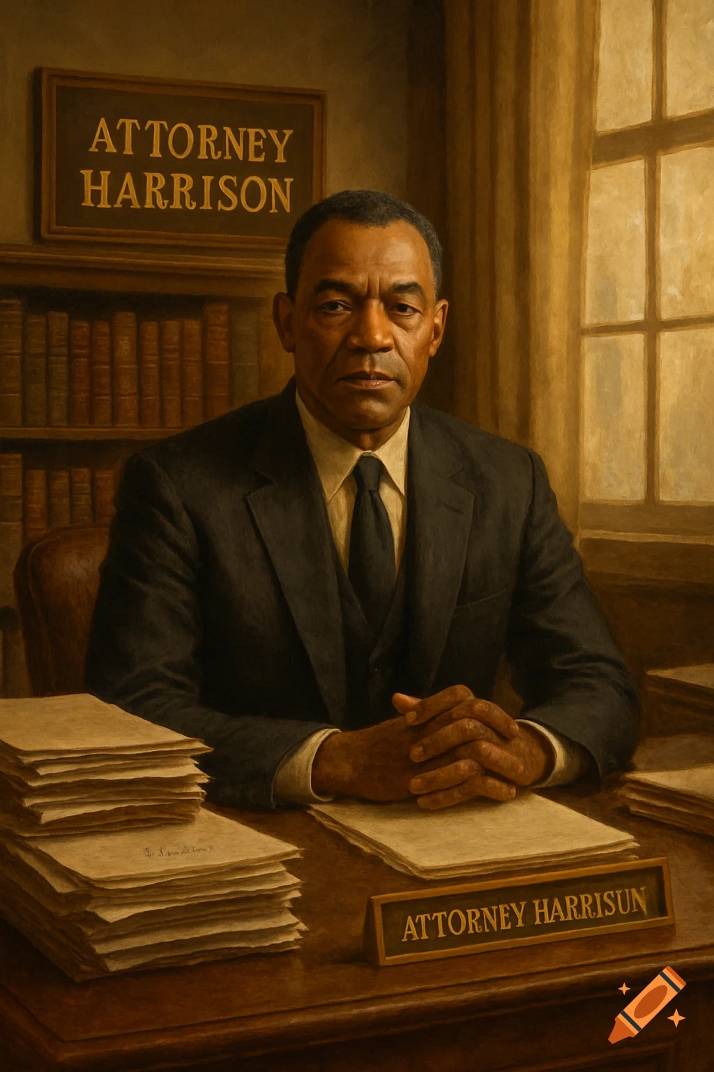 A cartoon of an angry attorney, Derek Hopson, holding a paper labeled ...