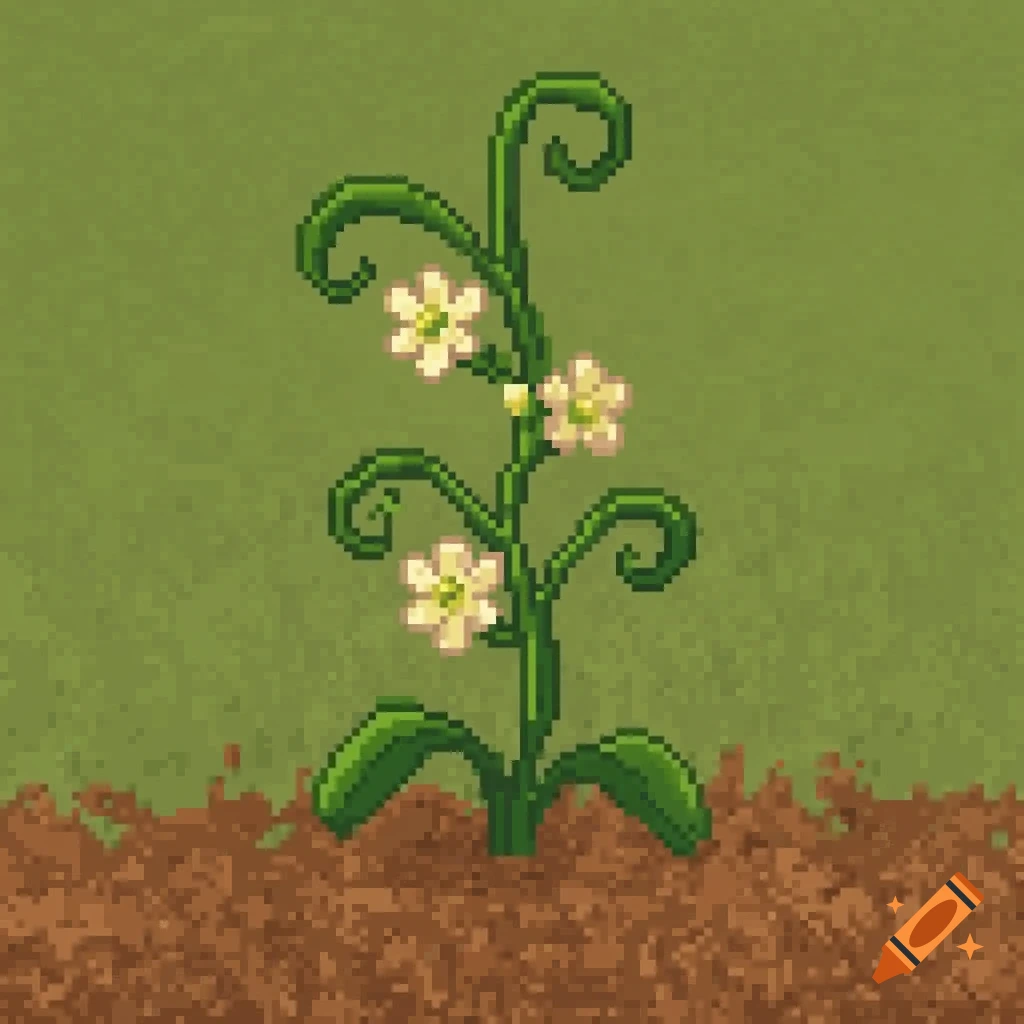 A simple pixel art tree with a lush green canopy, brown trunk, and a ...