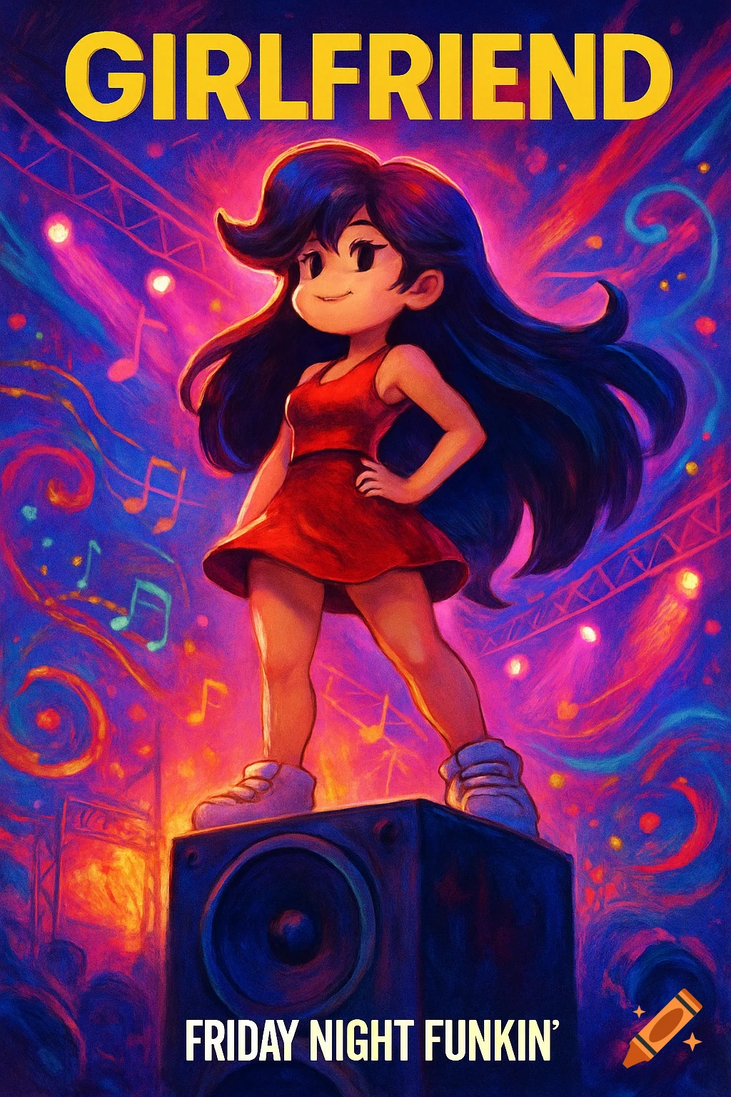 Friday Night Funkin created on Craiyon