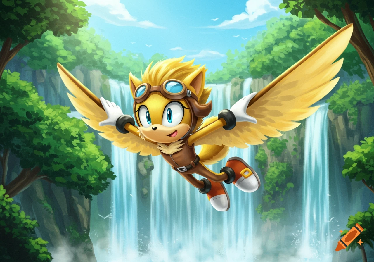 Ray the Flying Squirrel, an anthropomorphic yellow character with ...