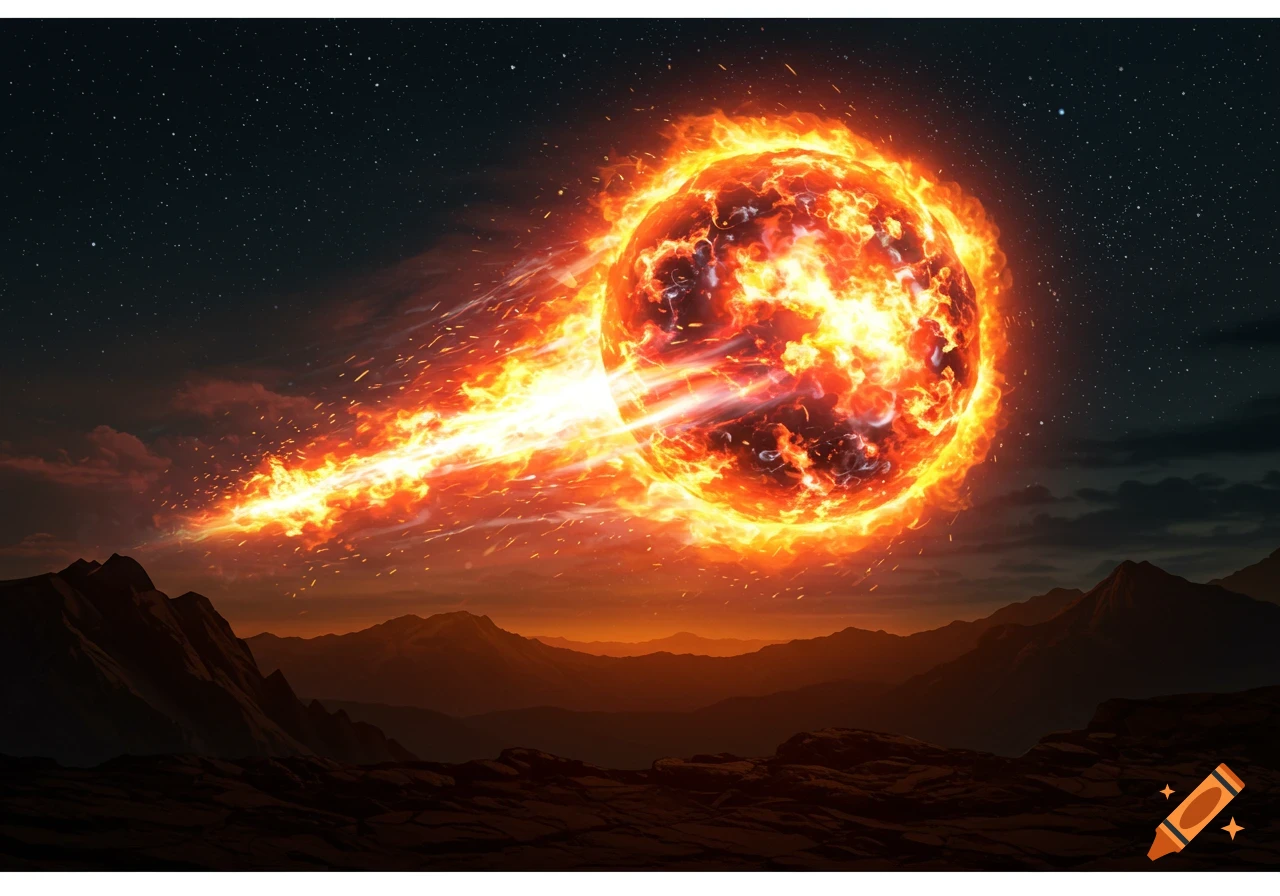 A vibrant cosmic explosion in deep space with glowing plasma and debris ...