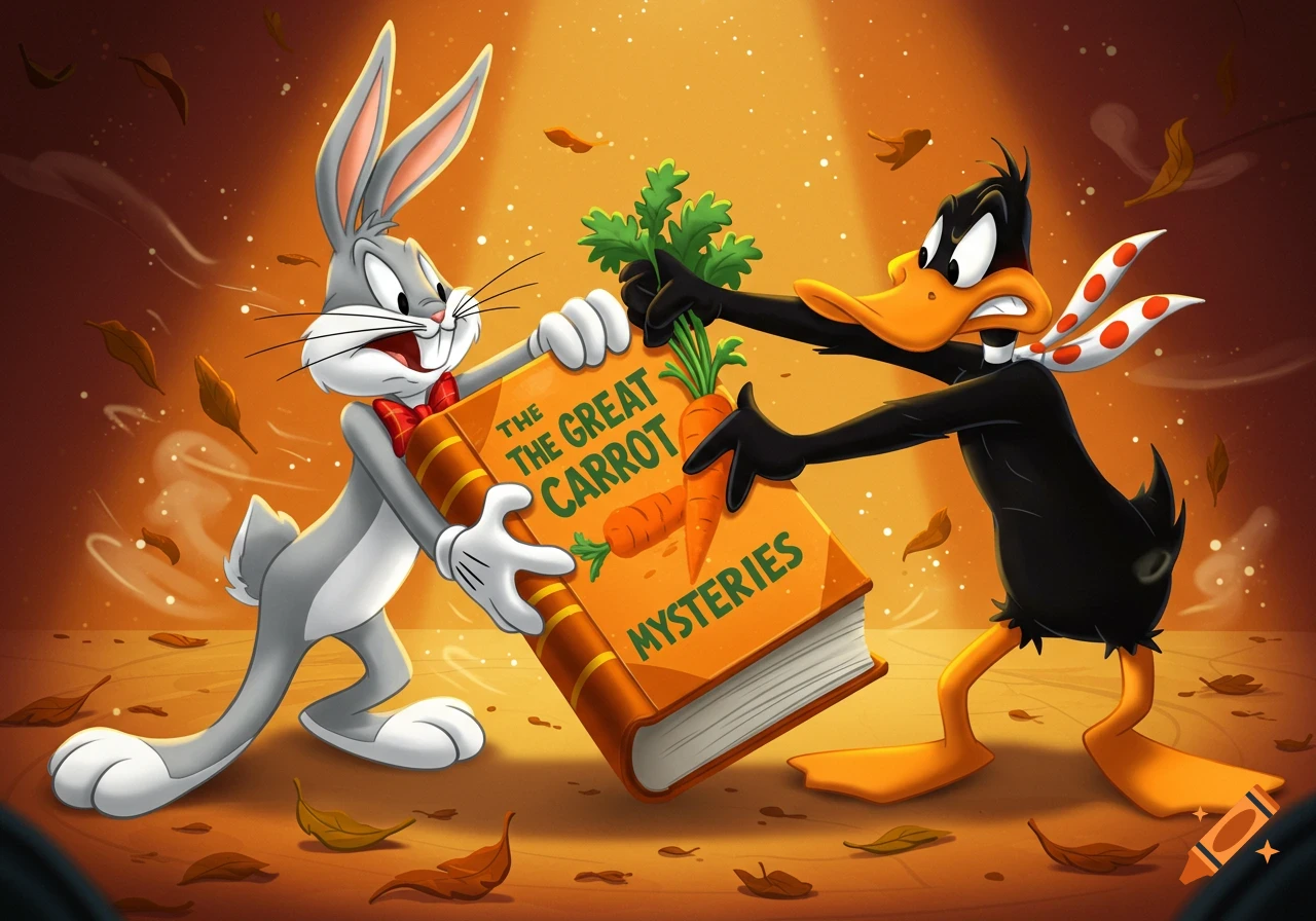 Bugs Bunny in a tuxedo tap dancing on a spotlighted stage with red ...