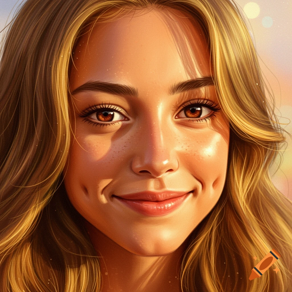 Stylized image of a blonde real estate agent holding a tablet in a ...