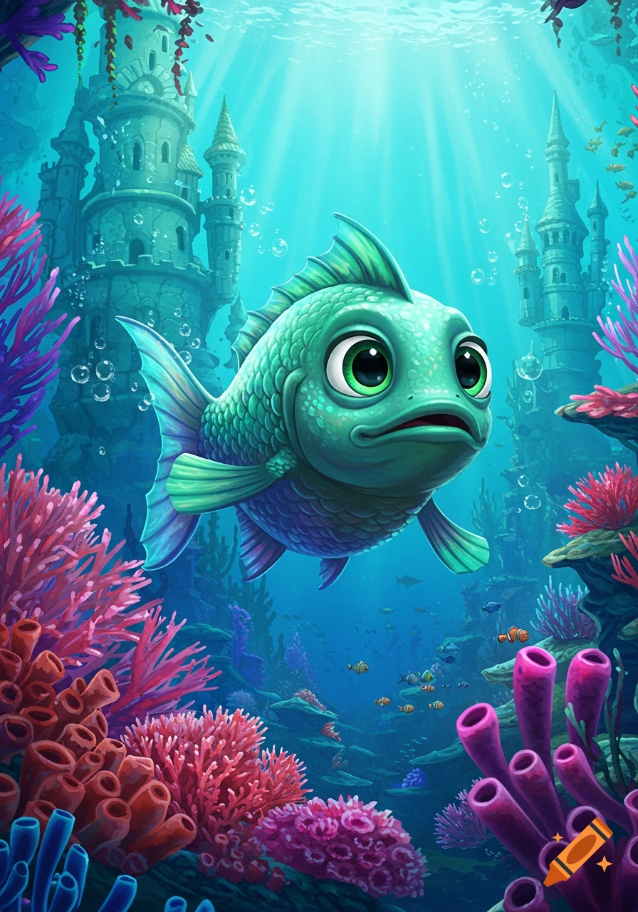 An expressive, grumpy-looking sarcastic fringehead fish swims in a ...