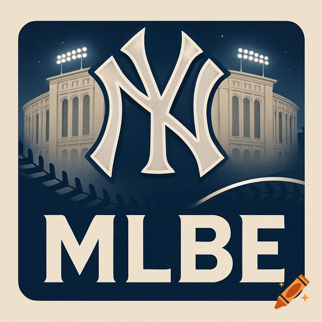 A baseball logo featuring the New York Yankees 'NY' emblem over a ...