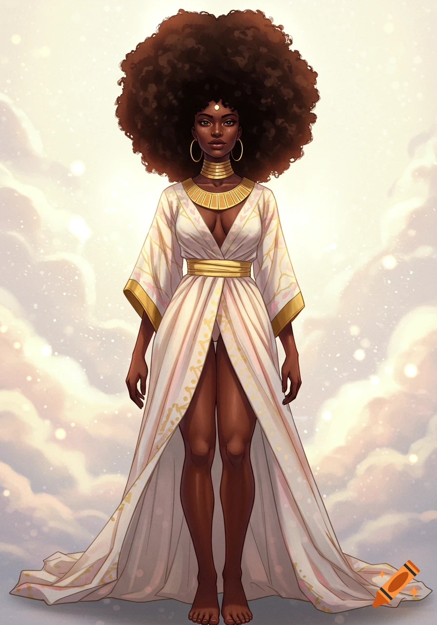 Cartoon black female superhero in an orange and teal suit, looking ...