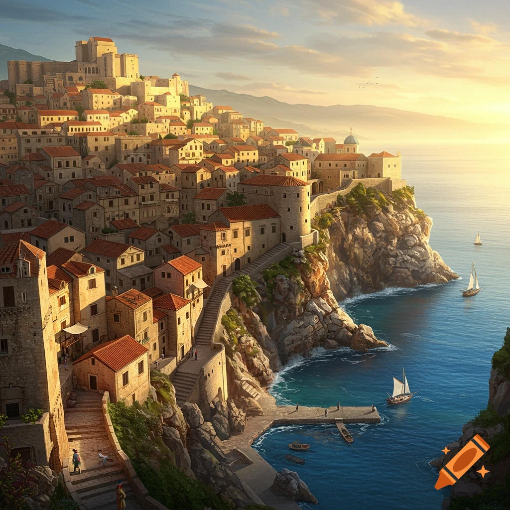 A young man with curly hair and a backpack stands on a cobblestone ...