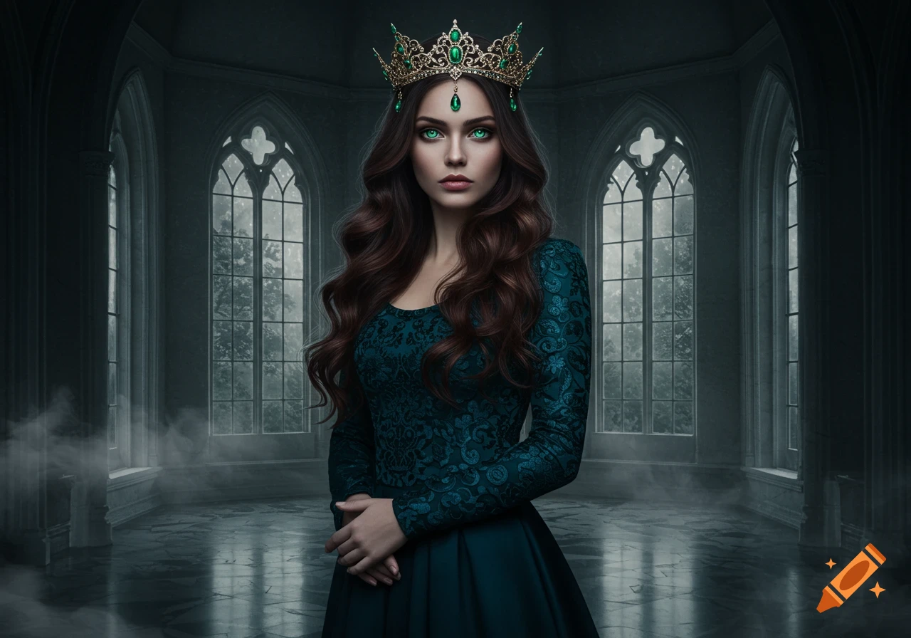 Digital illustration of two identical, conjoined women with long wavy ...