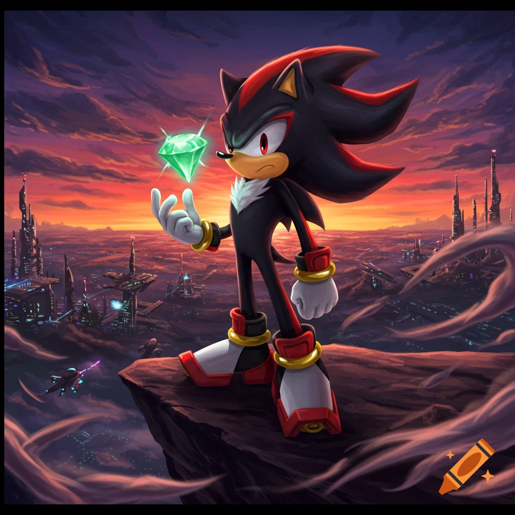 Shadow the Hedgehog stands on the Charles Bridge in Prague at sunset ...