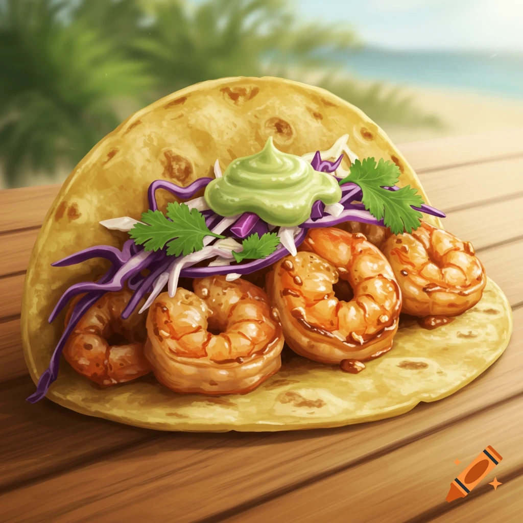 Photorealistic close-up of cooked shrimp arranged in a circle ...