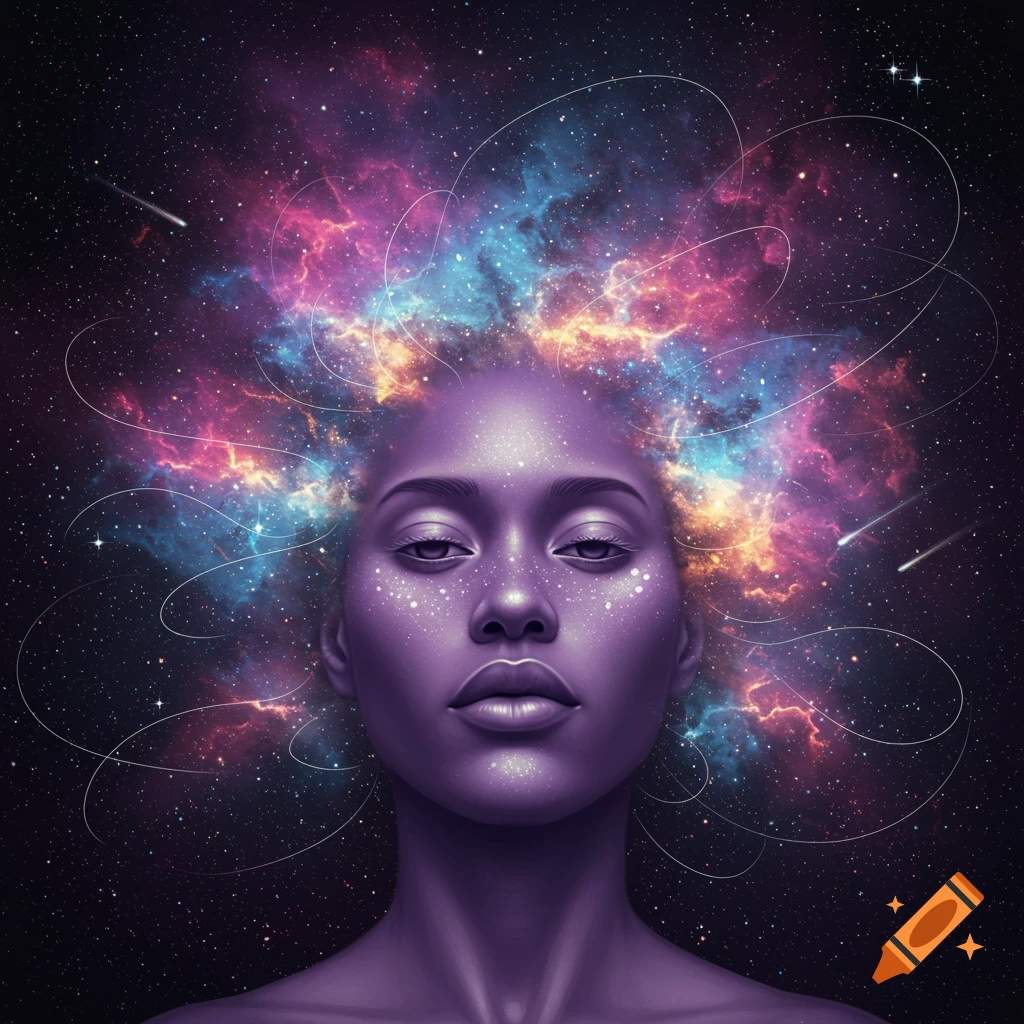 A detailed mask split in silver-blue and gold, adorned with branches ...