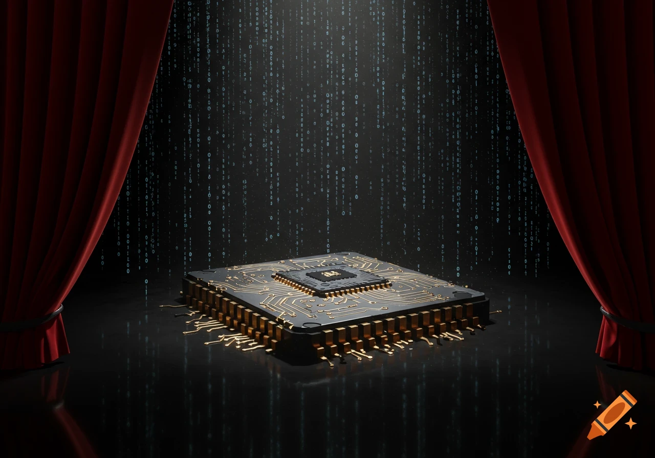 Person views large impossible structure painting on a wall in an art ...