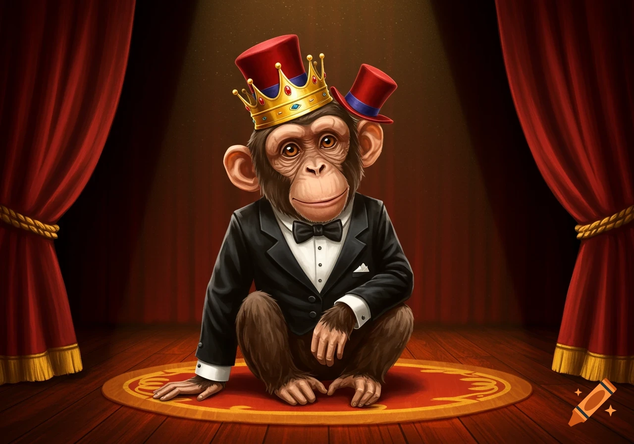 Monkey with a formal suit on Craiyon