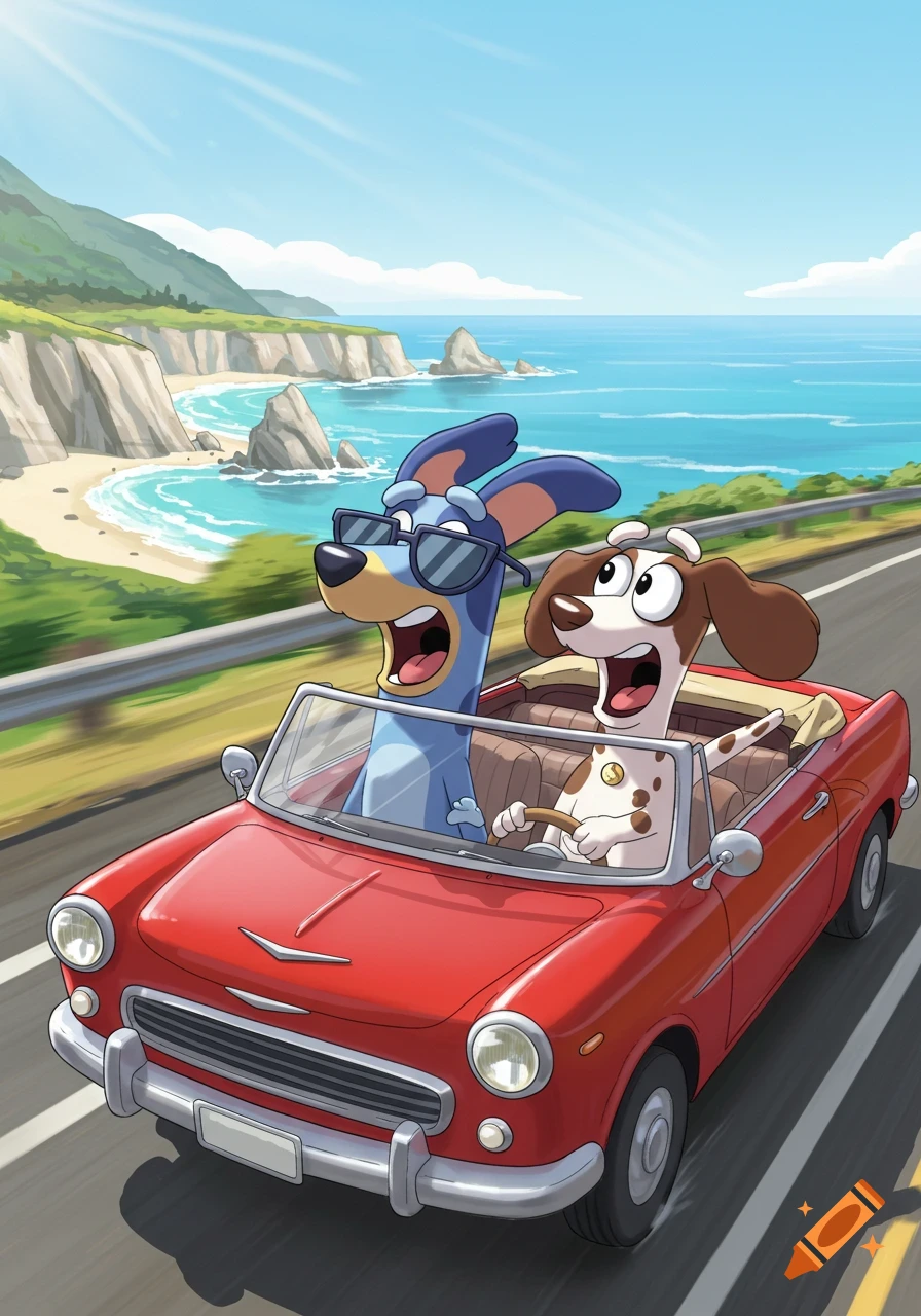 Bluey+kisscartoon created on Craiyon