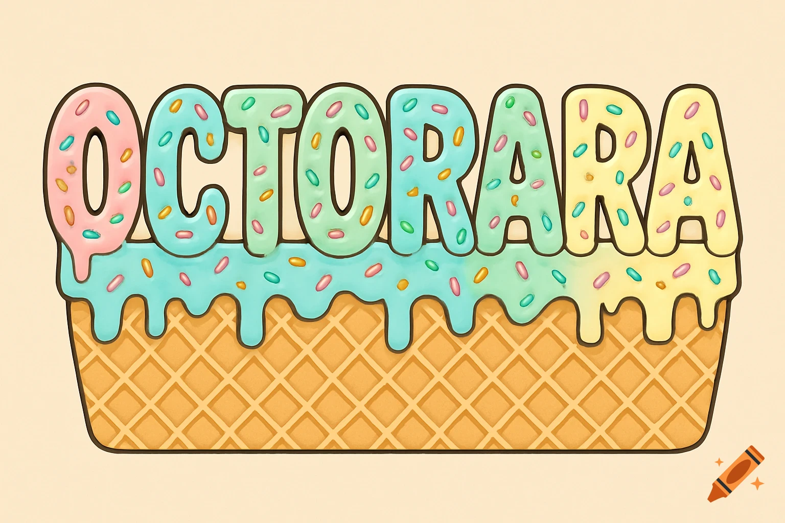 The words 'Ice Cream Social' rendered in colorful, melting ice cream ...