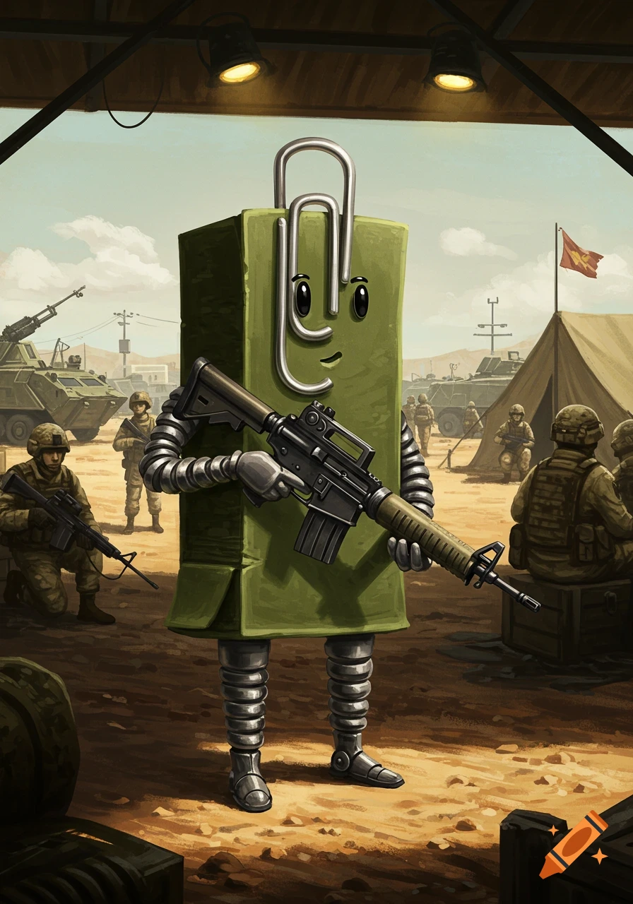 Pencil drawing of a British soldier standing in a desert, holding an ...