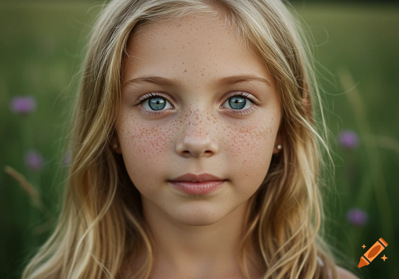 Beautiful young woman shoulder-length auburn hair light freckles on Craiyon