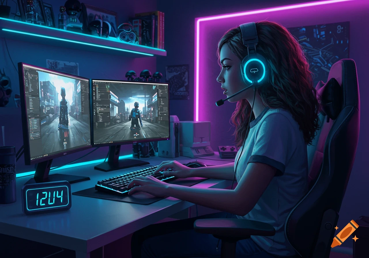 Computer Setup created on Craiyon