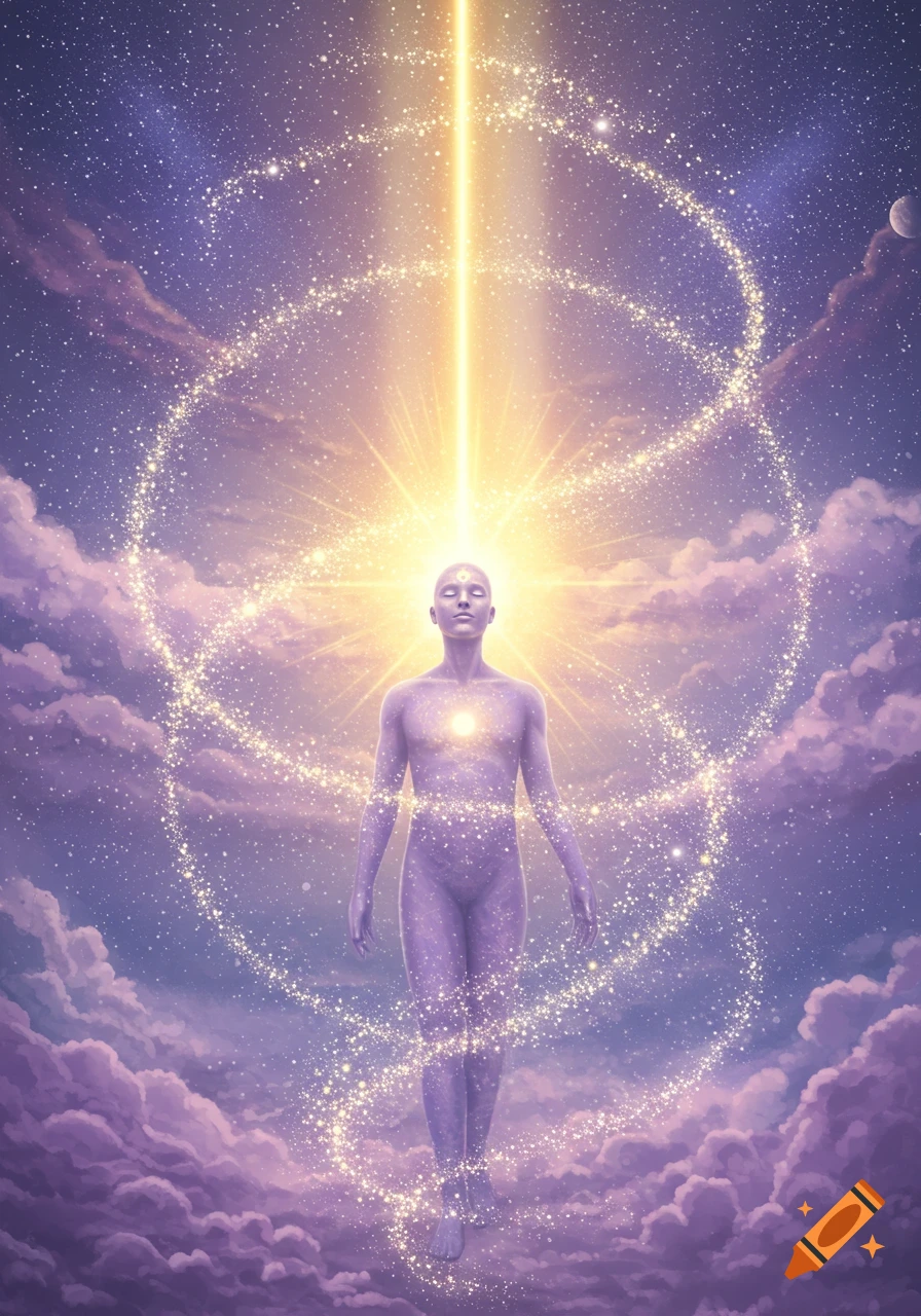 A man meditates in a lotus position on rocks under a starry night sky ...