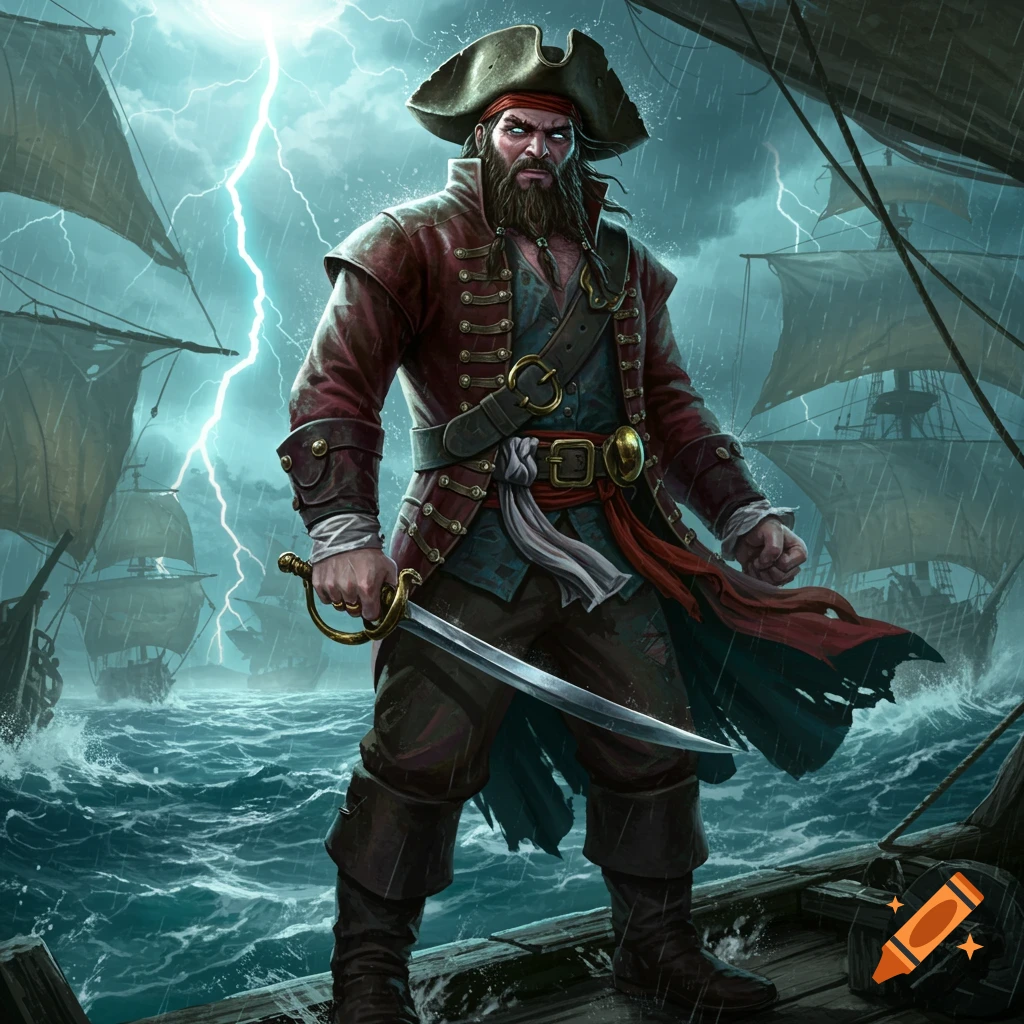 Scary pirate yelling on Craiyon