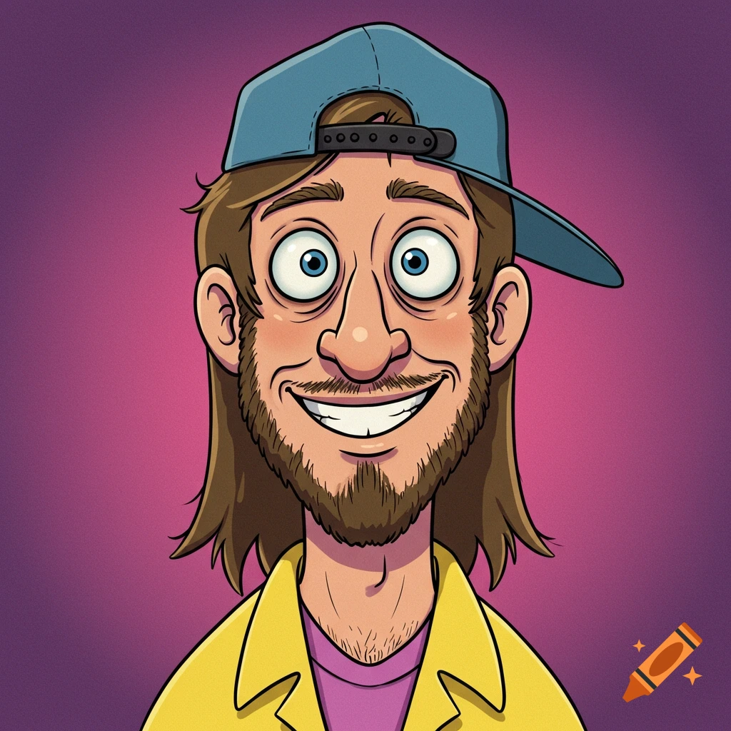 A cartoon emoji of a smiling old man with a white beard and a brown ...