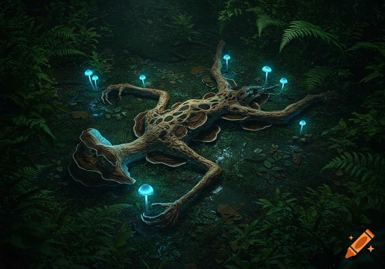 Top View of a Forest Battlemap in Winter created on Craiyon