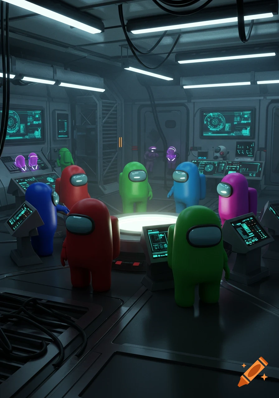 A brown cartoon Among Us character with a swirl of brown on its head ...