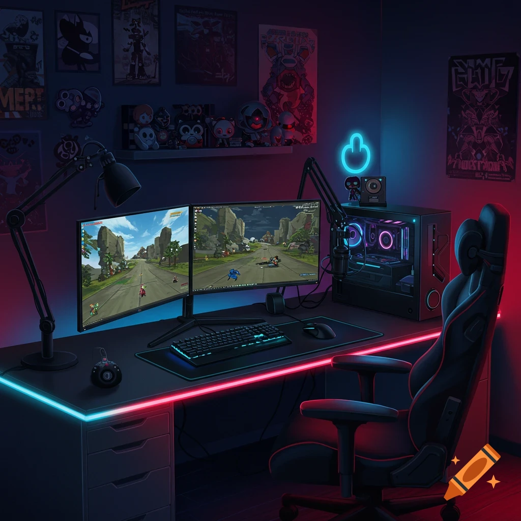 Desktop Setup created on Craiyon