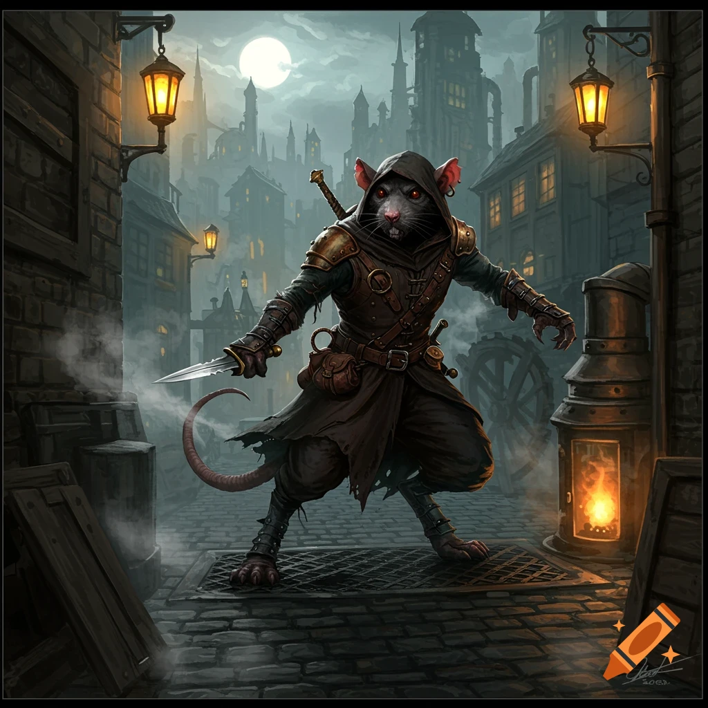 A dark fantasy illustration of a female tiefling rogue with black hair ...